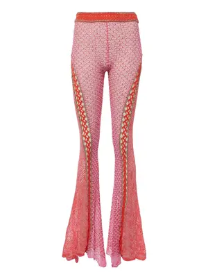 ROBERTA EINER Open-Knit Flare Trousers