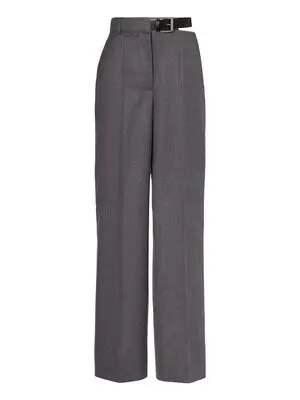 Stella McCartney Wool Flannel Straight Trousers - Grey