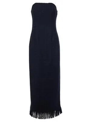 Oscar De La Renta Tweed Bustier Dress - Blue