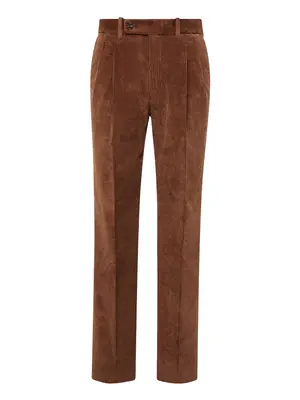 SLOWEAR Incotex Cotton Corduroy Straight Trousers - Brown