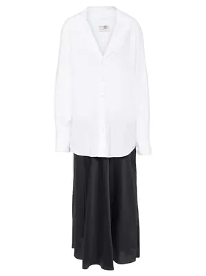 MAISON MARGIELA Cotton Midi Shirt Dress - White
