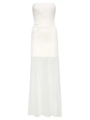 David Koma Bridal Strapless Gathered Gown - White