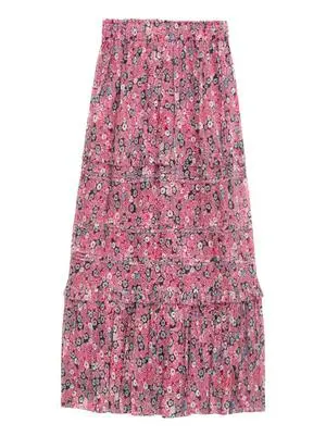 ETOILE Marant Étoile Diya Printed Cotton Voile Maxi Skirt - Raspberry-black
