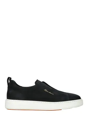 Santoni Santoni Clean Icon Suede Slip-On Sneakers Black