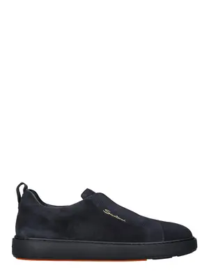 Santoni Santoni Clean Icon Suede Slip-On Sneakers Navy