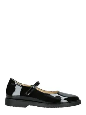 PAPOUELLI Leather Emilia Mary Janes - Black