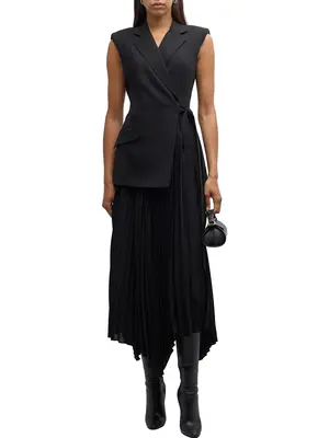Simkhai SIMKHAI Helena Sleeveless Blazer Midi Dress Black