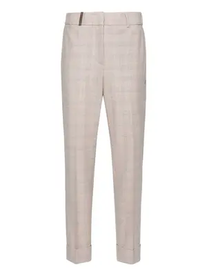 Peserico Bead-embellished Virgin Wool Blend Trousers - Pink