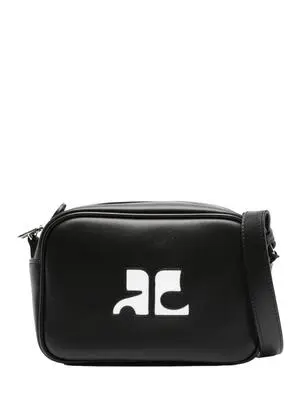 COURREGES Reedition Leather Shoulder Bag - Black