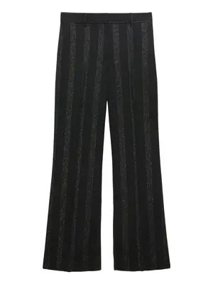 MSGM Striped Wide-leg Trousers - Black