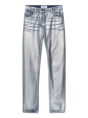 MSGM Metallic-finish Straight Jeans - Blue