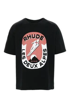 Rhude Logo-print Cotton T-shirt - Black