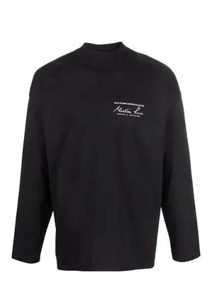 Martine Rose Logo-print Mock-neck T-shirt - Black