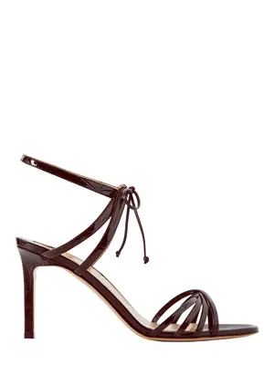 TOM FORD Angelica Croc-effect Leather Sandals - Brown