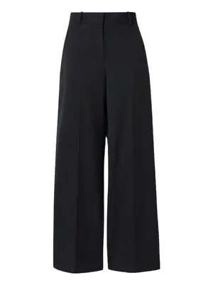 Veronica De Piante Anya Pinstriped Wool Wide-leg Pants - Blue