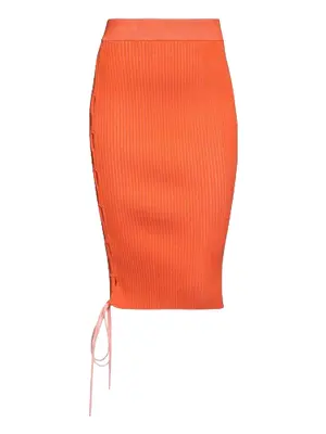 OFF-WHITE™ Ribbed Knit Pencil Skirt - Orange