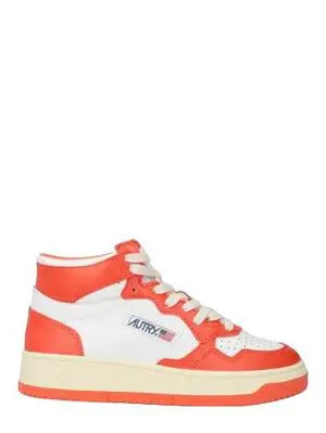 AUTRY High-top Leather Sneakers - Orange