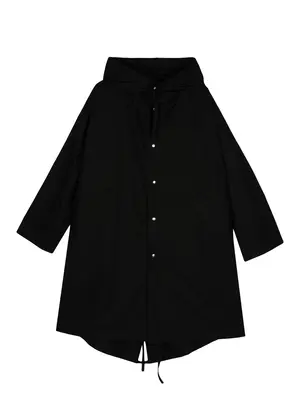 JIL SANDER Logo-print Hooded Coat - Black