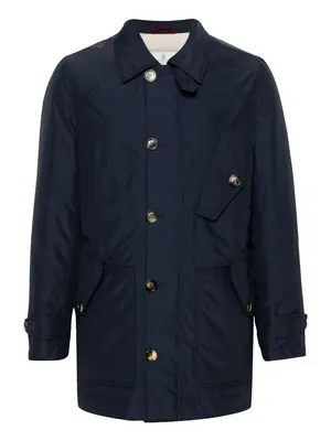 Brunello Cucinelli Single-breasted Padded Jacket - Blue