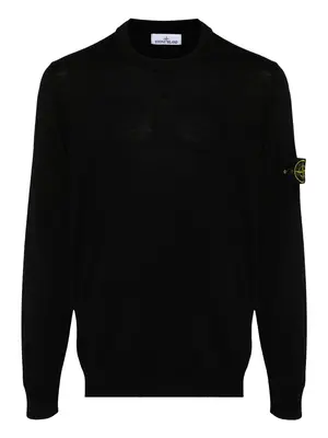 Stone Island Compass Badge Wool Jumper - Black