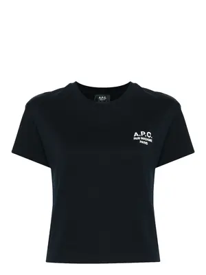 A.p.c. Logo-embroidered T-shirt - Blue
