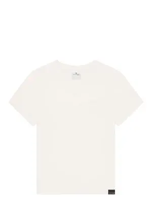 COURREGES Logo-embroidered Cotton T-shirt - White
