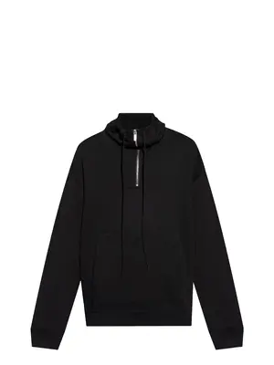 Helmut Lang Drawstring Stand-up Collar Sweatshirt - Black