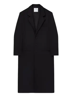 COURREGES Tailored Long Wool Blend Coat - Black