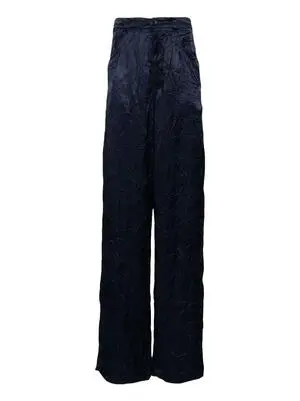 Balenciaga Crinkled-finish Wide-leg Trousers - Blue