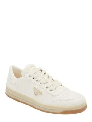 Prada Downtown Leather Sneakers - Avorio