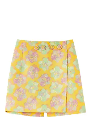 DESTREE Floral Print Shorts - Yellow