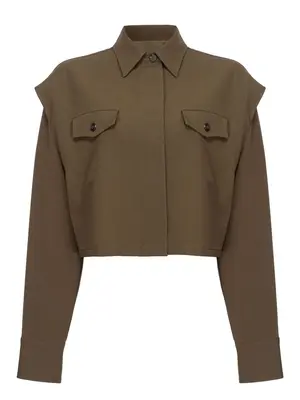 Pinko Fioriera Cropped Shirt - Brown