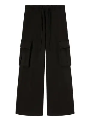 Palm Angels Wide-leg Jersey Cargo Pants - Black