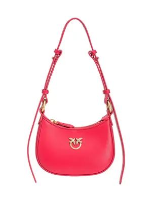 Pinko Love Birds Leather Shoulder Bag - Red