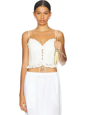 Astr The Label Dreama Eyelet Top - White