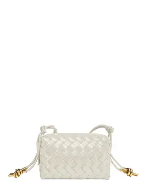 Bottega Veneta Mini Loop Cross-body Bag With Metal Knots Bone