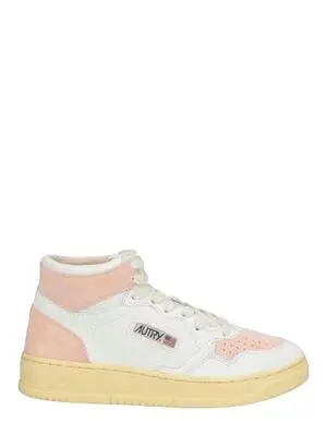 AUTRY High-top Sneakers In Leather And Suede - Pink