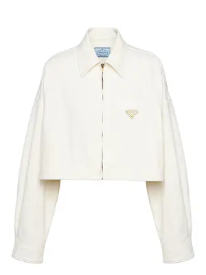 Prada Denim Blouson Jacket - White