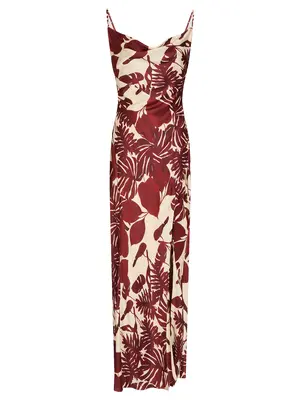 NICHOLAS Nicholas Printed Satin Gown Brick