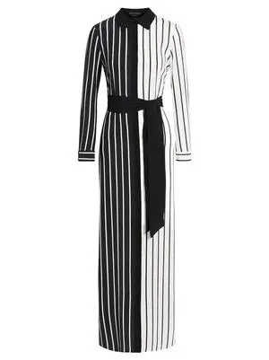 knee length dresses for ladies Almond Striped Long Shirt Dress – DATURA