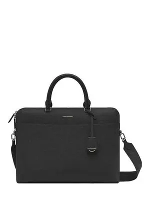 MAISON DE SABRE Leather Laptop Bag - Black Caviar
