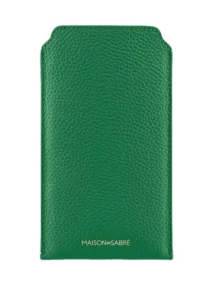 MAISON DE SABRE Maison De Sabre Leather Sunglasses Sleeve Emerald Green