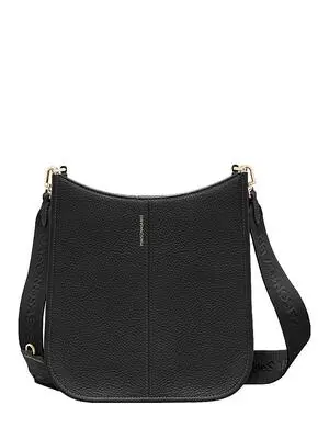 MAISON DE SABRE Leather Saddle Crossbody Bag - Black Caviar