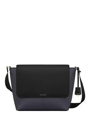 MAISON DE SABRE Leather Messenger Bag - Graphite Caviar