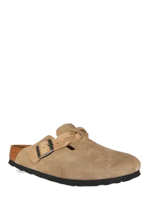 BIRKENSTOCK Boston Braid Buckle Clogs - Beige