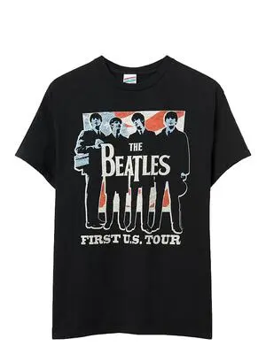 Junk Food Clothing The Beatles First U.s. Tour Graphic T-shirt - Black