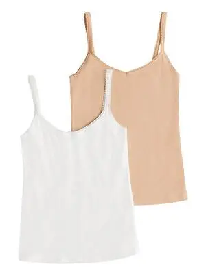 ON GOSSAMER Cabana Reversible Camisoles Pack Of 2 - Champage/white