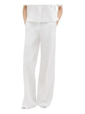Theory High Waisted Wide Leg Trousers - White