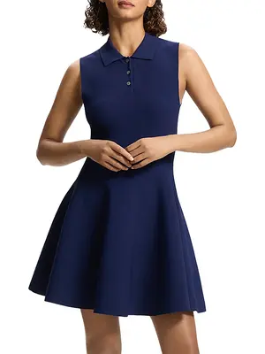 Theory Theory Flared Polo Dress Midnight