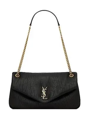 Saint Laurent Calypso Medium Shoulder Bag - Black Grain Lambskin/gold